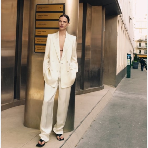 Zara | Pants & Jumpsuits | Nwt Zara Satin Effect Suit | Poshmark